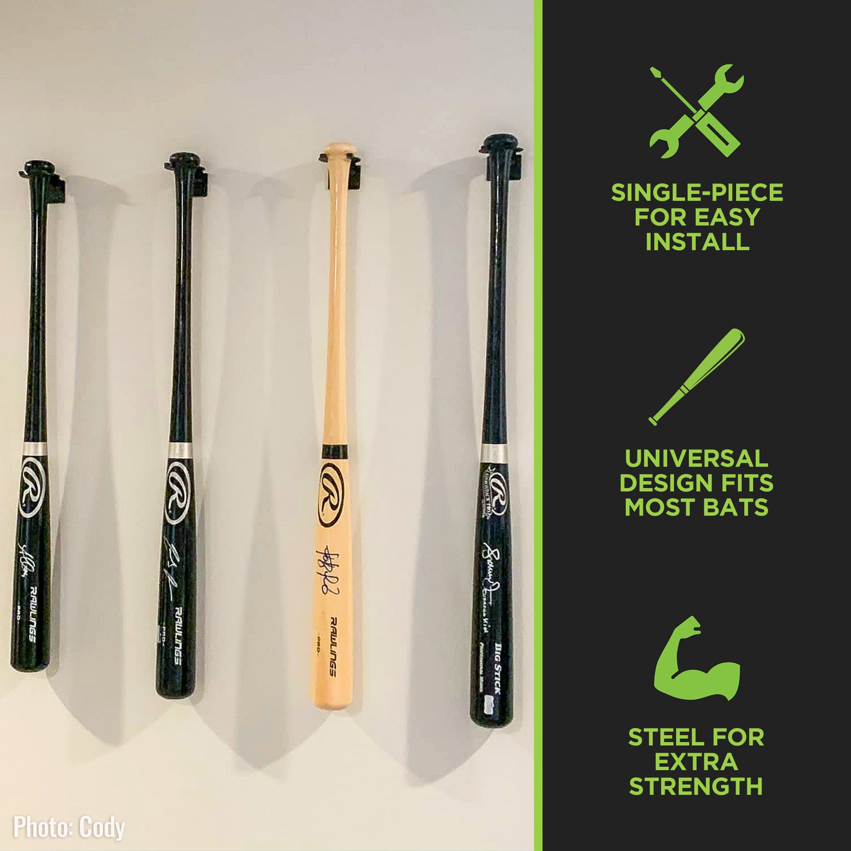 HIDEit VBat | Vertical Baseball Bat Mount – HIDEit Mounts