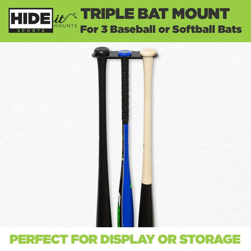 HIDEit Triple Bat | Universal Bat Wall Mount for Baseball + Softball ...